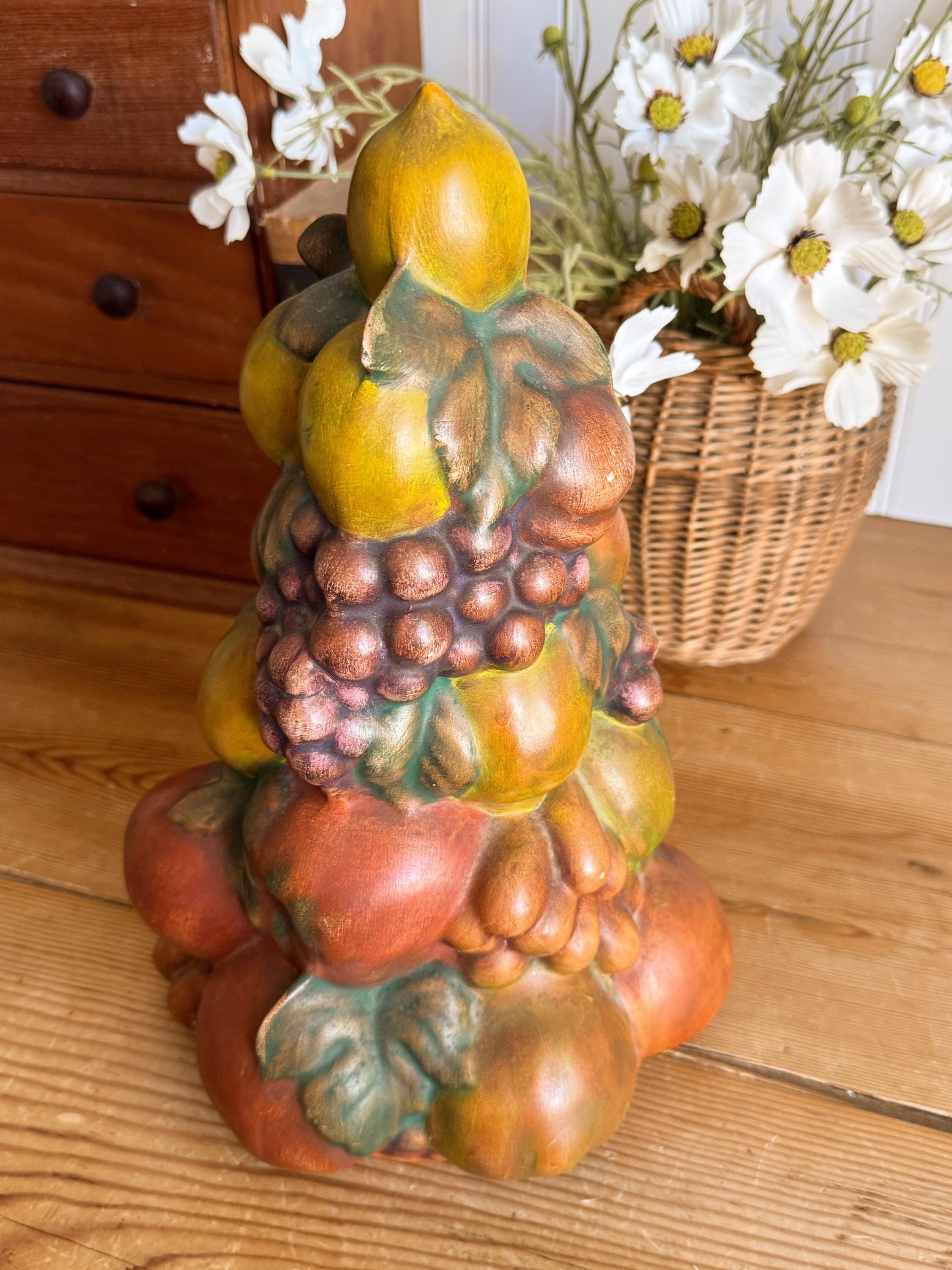 Vintage Ceramic Fruit Topiary Statue, 1970 Hand Painted, K Skinney, - Etsy