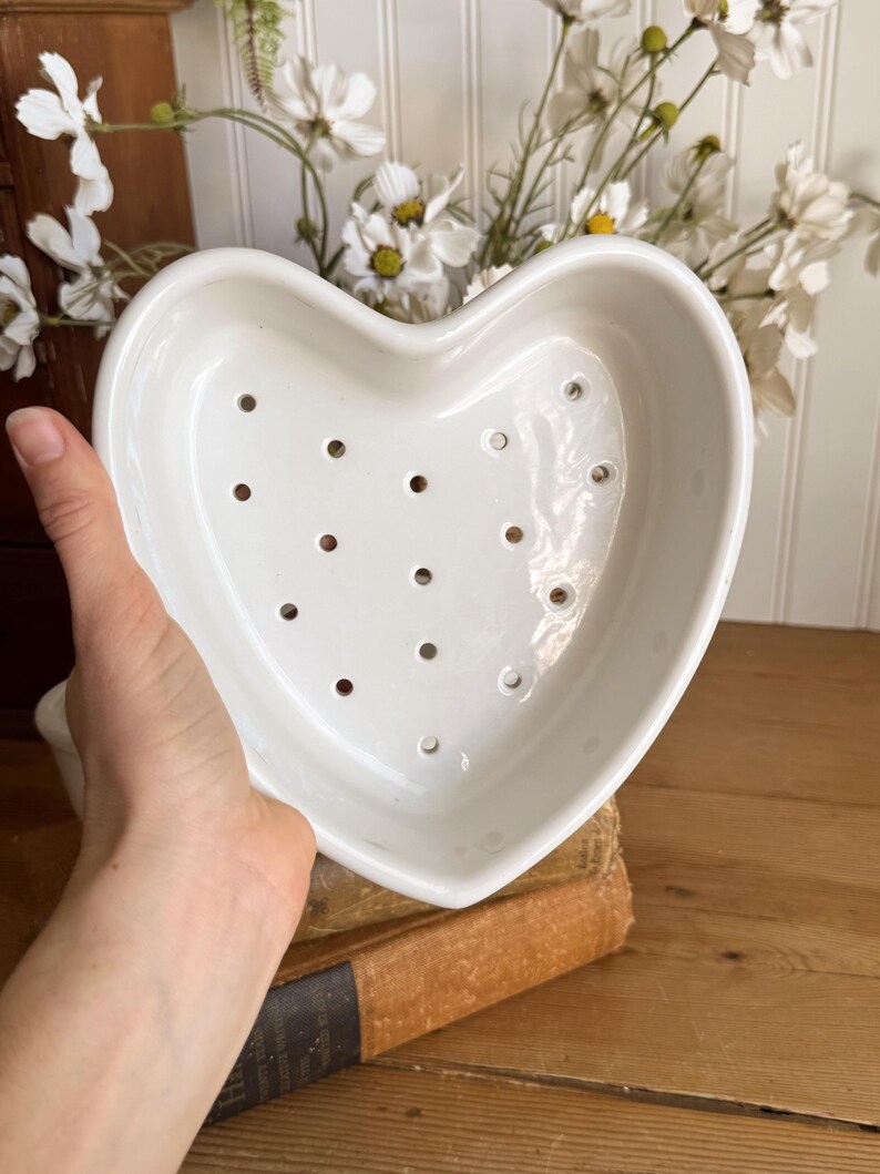 Vintage Large Porcelain Heart Shaped Cheese Strainers, French Style Decor, Coeur à La Crème - Etsy