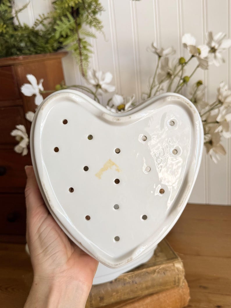 Vintage Large Porcelain Heart Shaped Cheese Strainers, French Style Decor, Coeur à La Crème - Etsy