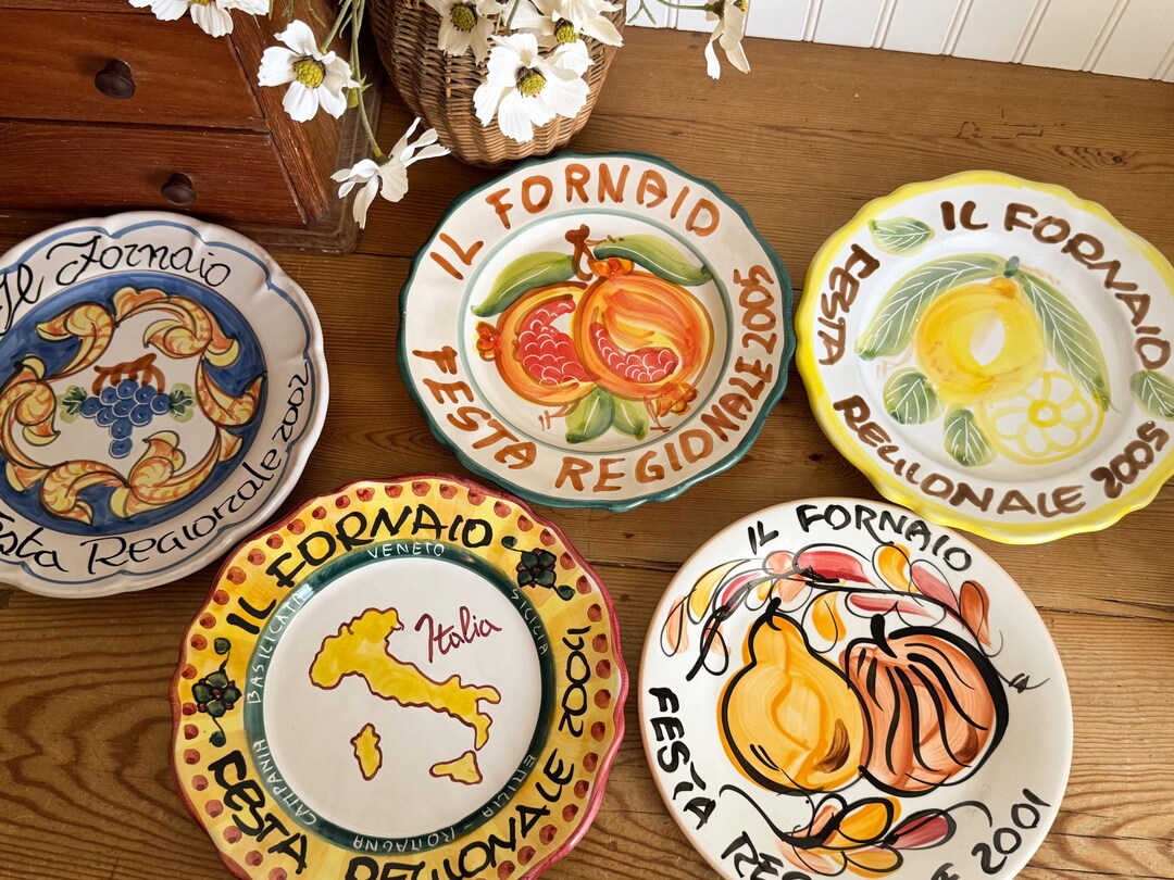 Vintage Il Fornaio Plates, Festa Regionale, Collector Plates, Made in ...