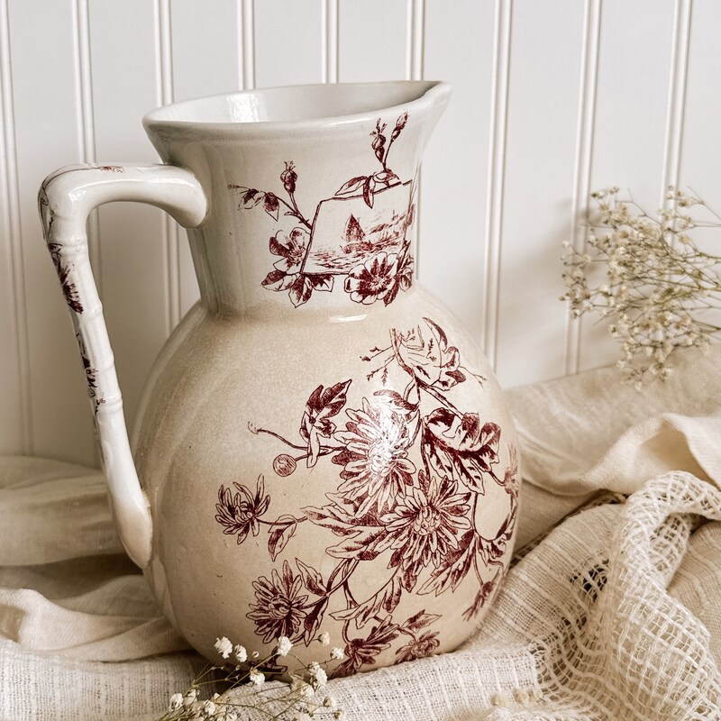 Transferware Pitcher - Etsy