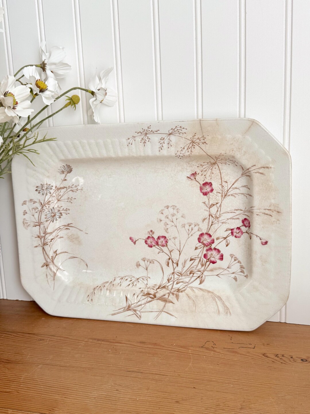 Antique Sylvan English Ironstone Wood & Son Transfer Ware Platter - Etsy