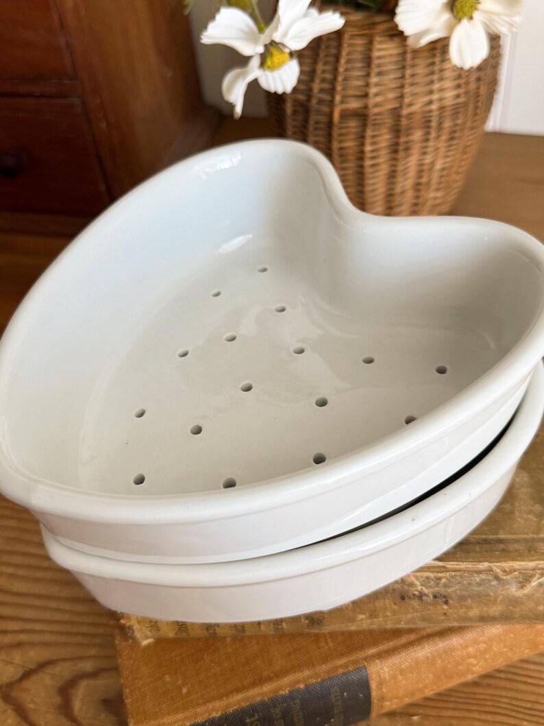 Vintage Large Porcelain Heart Shaped Cheese Strainers, French Style Decor, Coeur à La Crème - Etsy