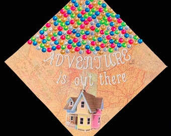 Up Graduation Cap Topper, Disney Themed Grad Cap, Adventure is Out ...