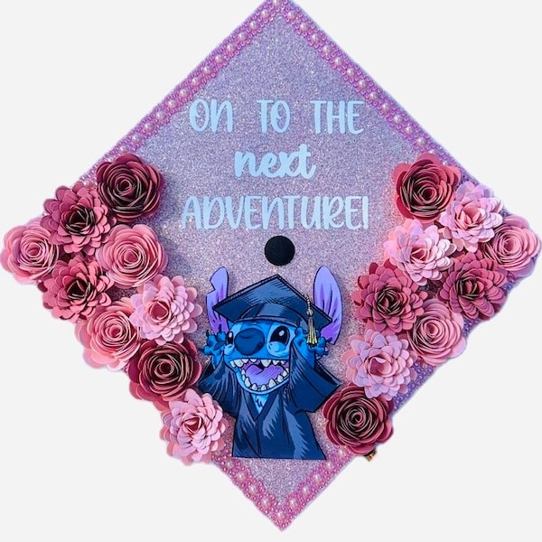 Stitch in Graduation Cap - Etsy