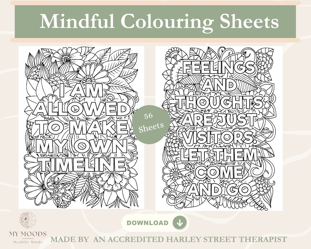 Mental Health Colouring Sheets, Mindfulness Colouring Pages ...