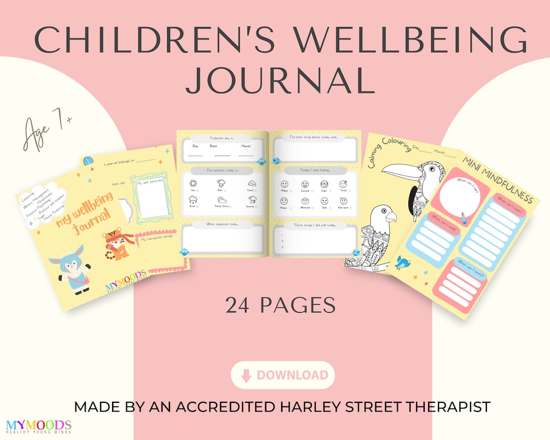 Children's Wellbeing Journal, Mental Health Coping Skills for Children ...