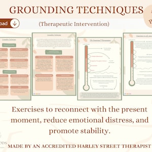 Grounding Techniques Worksheet, Grounding Skills for Managing Emotions ...