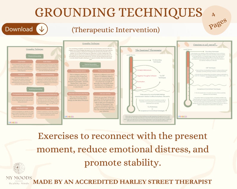 Grounding Techniques Worksheet, Grounding Skills for Managing Emotions ...