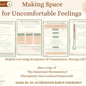 Coping With Emotional Physical Pain ACT Therapy Worksheet for Adults ...