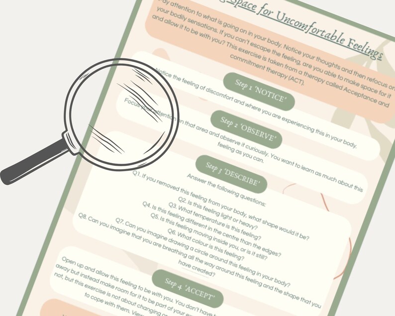 Coping With Emotional Physical Pain ACT Therapy Worksheet for Adults ...