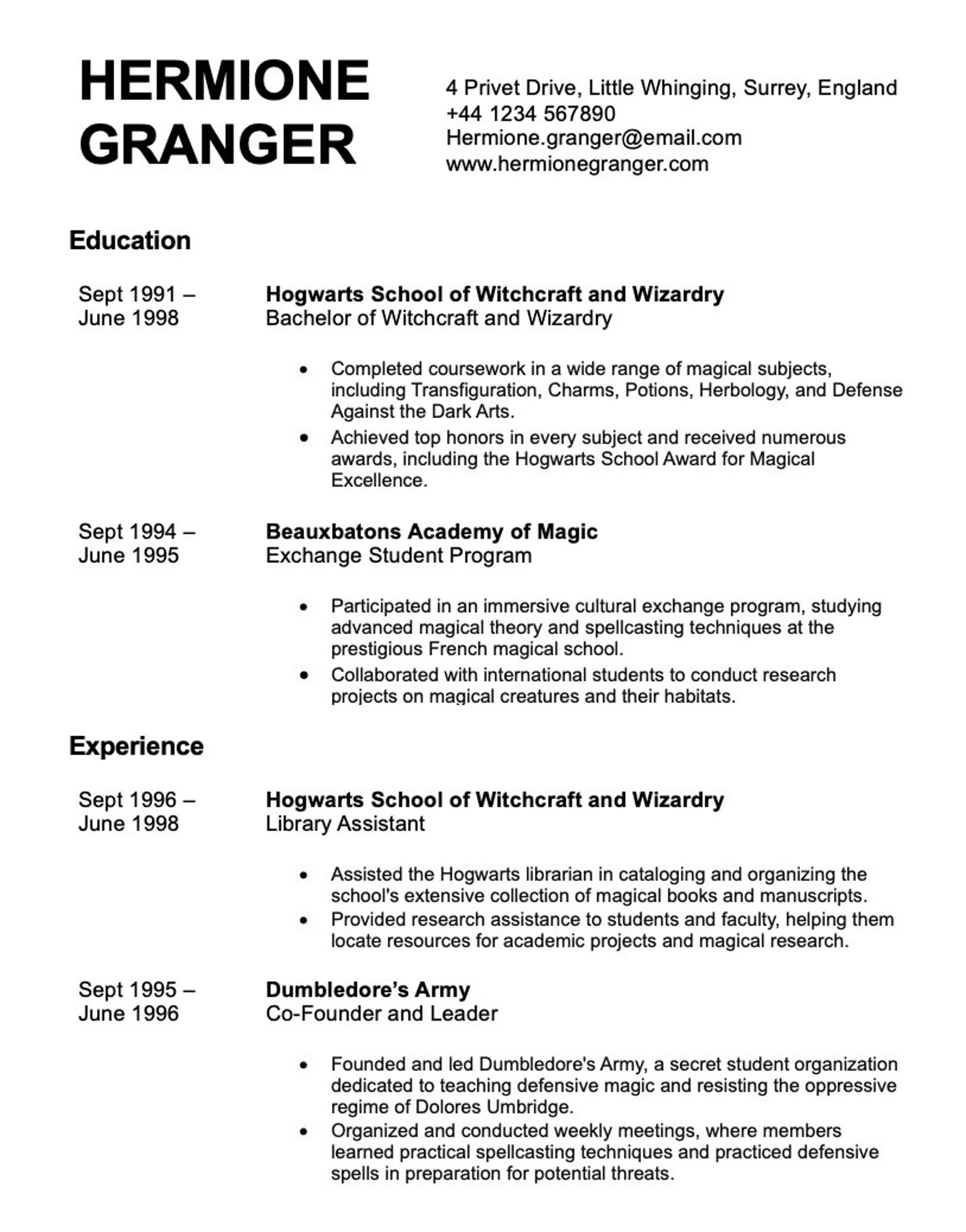 The Student Resume Basic Resume Template for Students - Etsy