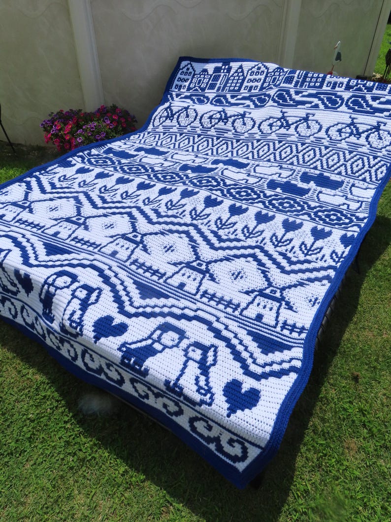 Hand Crocheted Afghan EVERYTHING Dutch Holland Amsterdam - Etsy