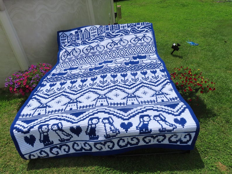 Hand Crocheted Afghan EVERYTHING Dutch Holland Amsterdam - Etsy