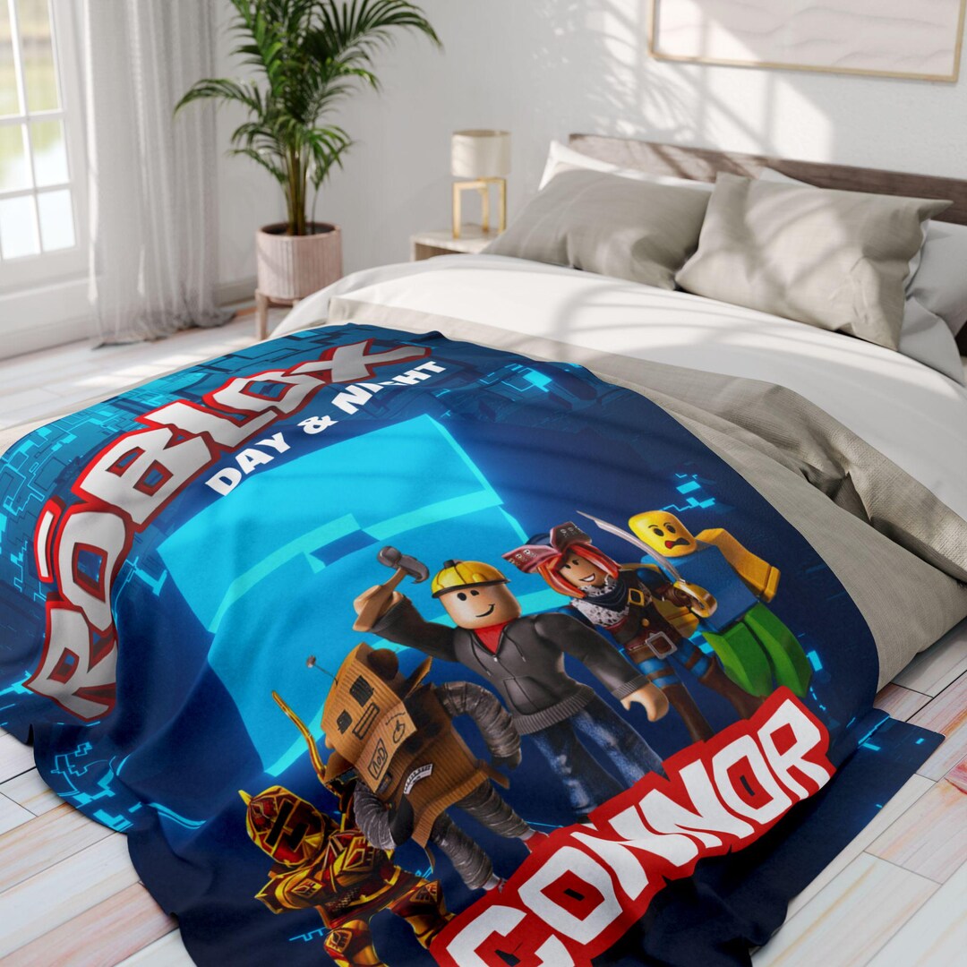 Roblox Blanket With Name, Fluffy, Polyester, One-sided Print, 30x40 ...