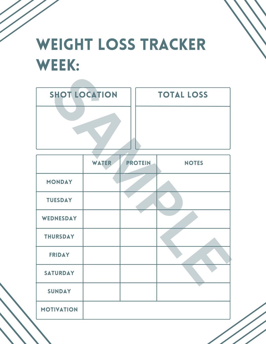 Printable GLP-1 Mounjaro Ozempic Wegovy Zepbound Tracker - Etsy