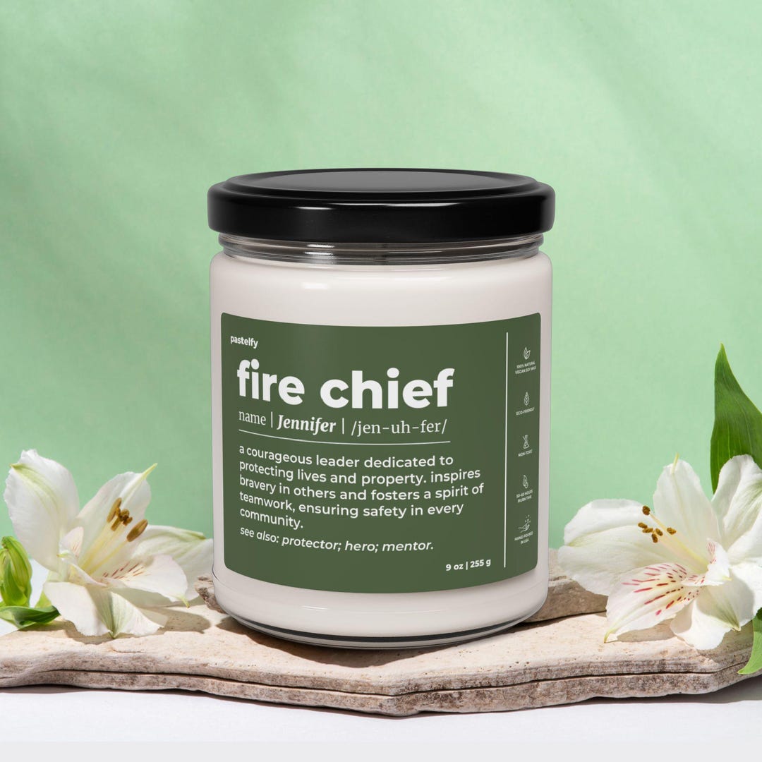 Funny Fire Chief Candle Gift for Men and Women Appreciation Gift Thank ...