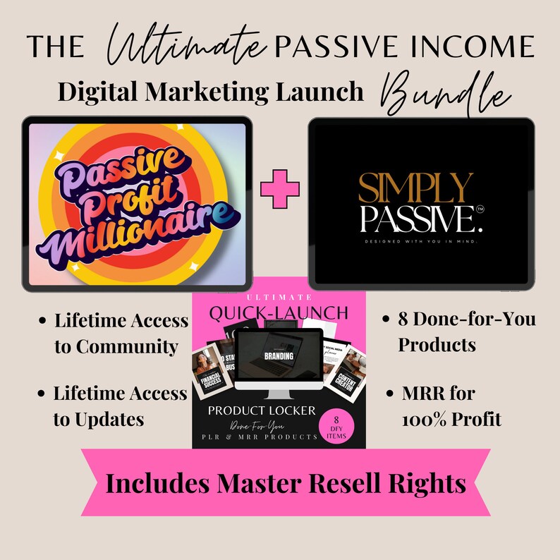 Ultimate Passive Income Digital Marketing Launch Bundle With Beginners Course and 8 Done for You ...