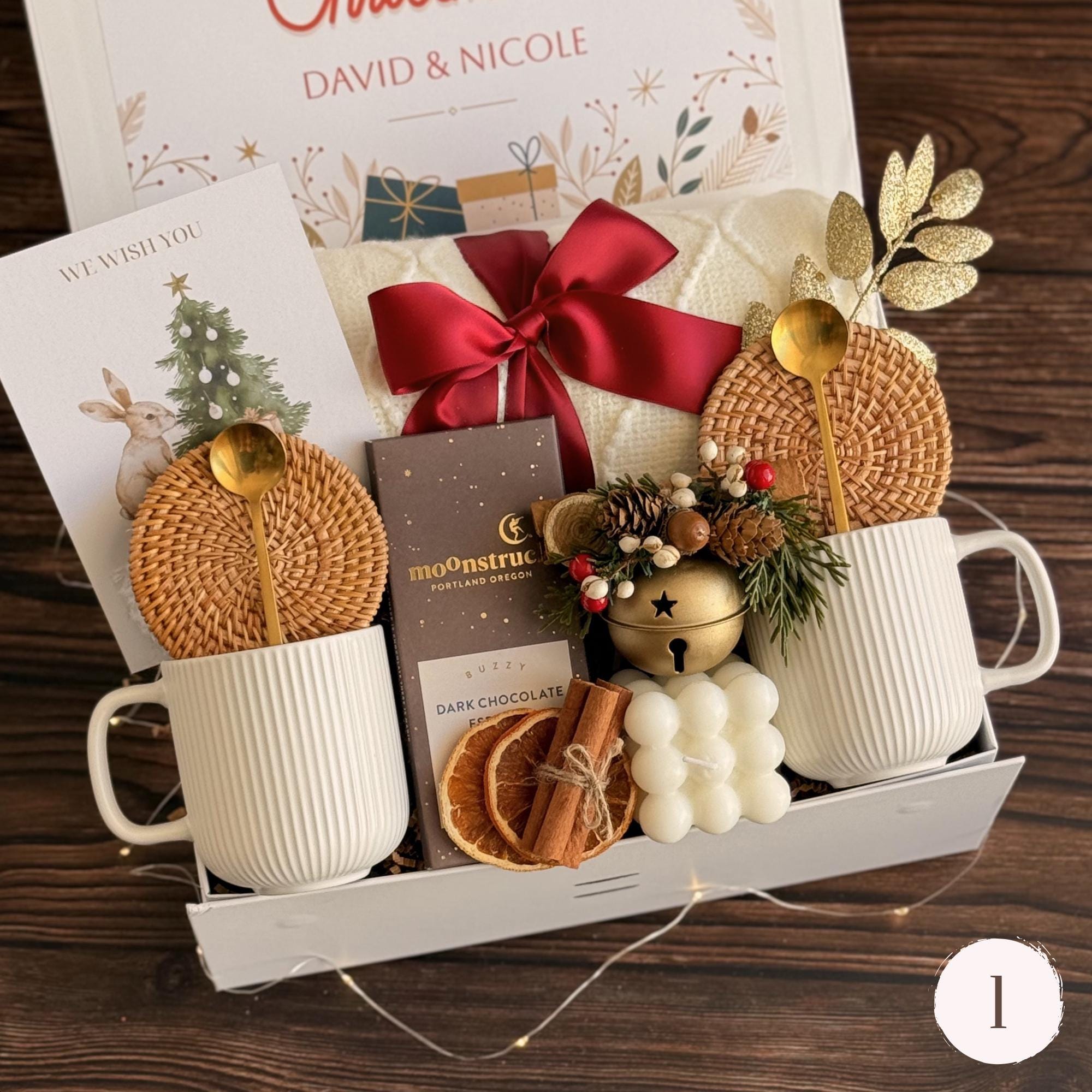 Curated Gift Box Set: Knit Blanket, Mug, Candle & Chocolate - Etsy