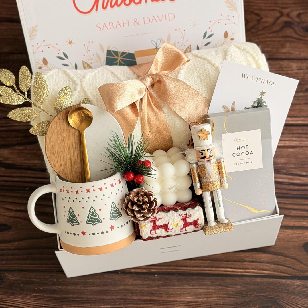 Cozy Christmas Gift With Blanket Holiday Appreciation Gift Box Set Bulk ...