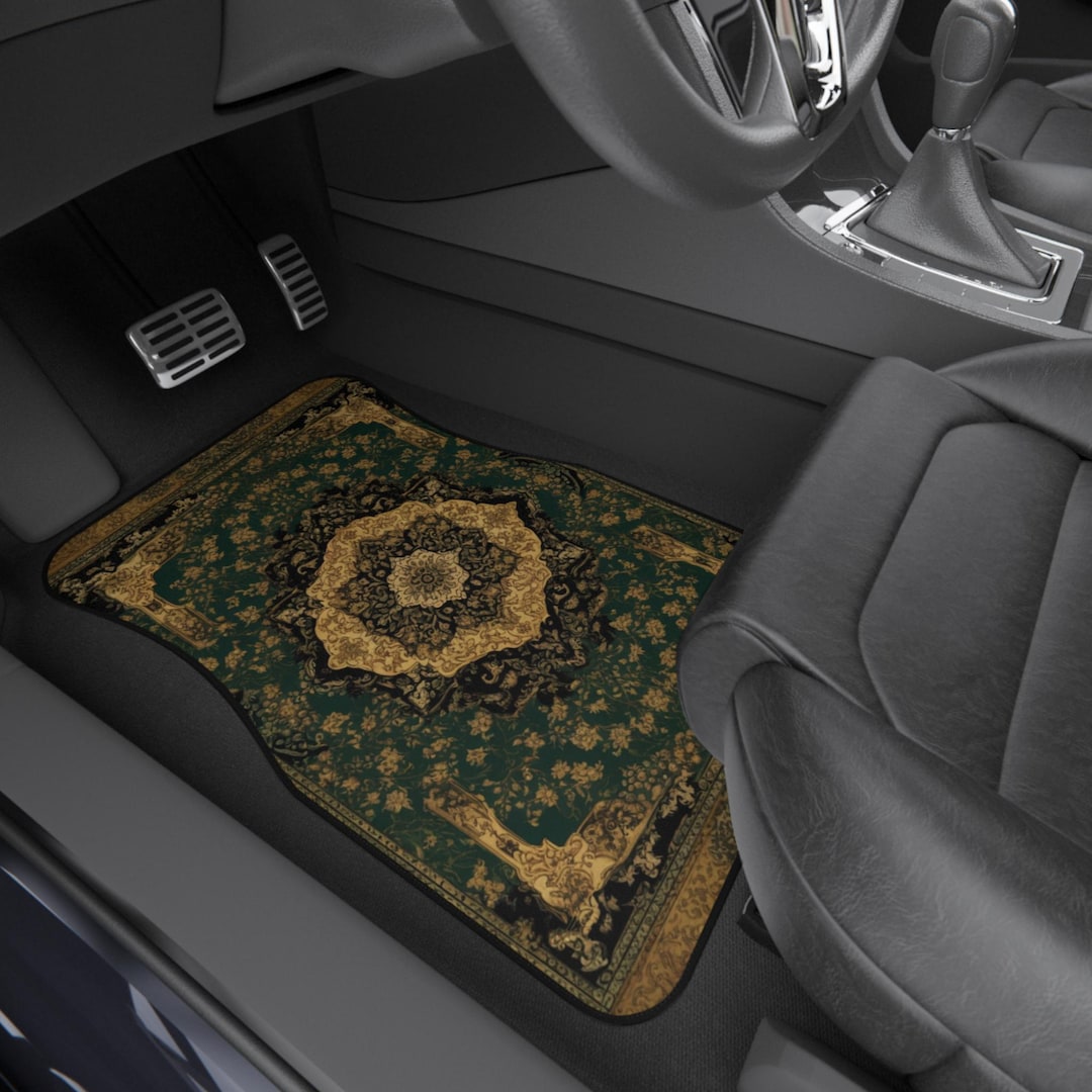 Green Persian-inspired Car Mats - Set of 4 - Custom Car Mats With Non ...
