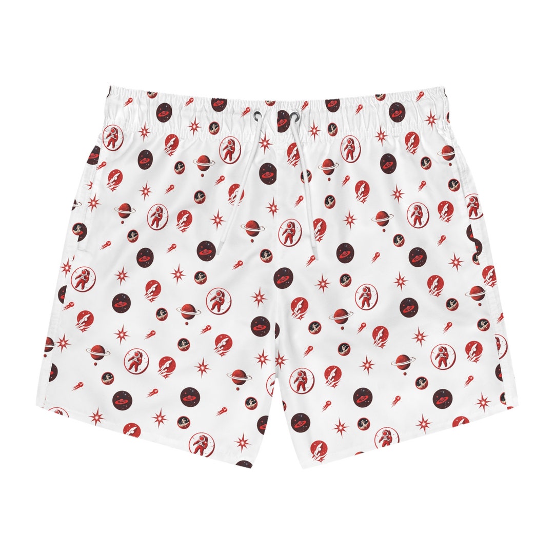 Space Rocket Swim Trunks Pool Party Swimming Trunks Summer Swim Trunks ...
