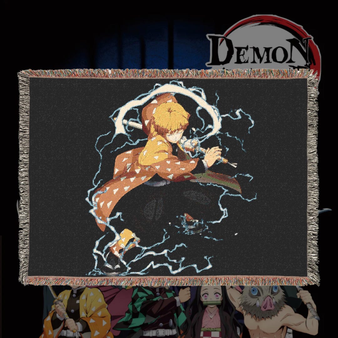 Manga Blankets Demon Slayer Zenitsu Agatsuma - Woven 100% Premium ...