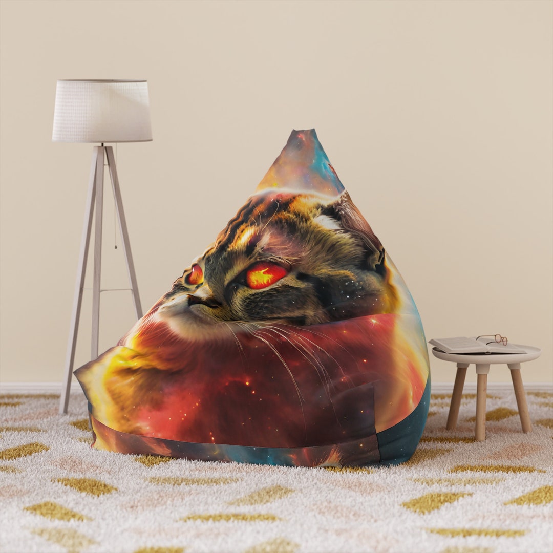 Galaxy Cat Space Bean Bag Chair Cover Nebula Celestial Space Bean Bag ...