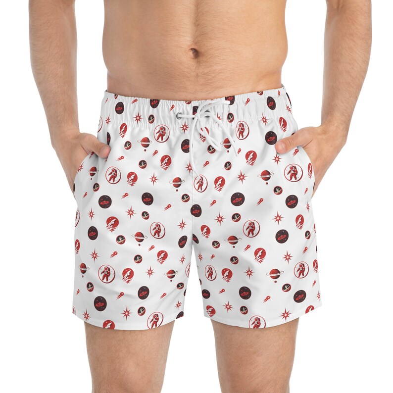Space Rocket Swim Trunks Pool Party Swimming Trunks Summer Swim Trunks ...