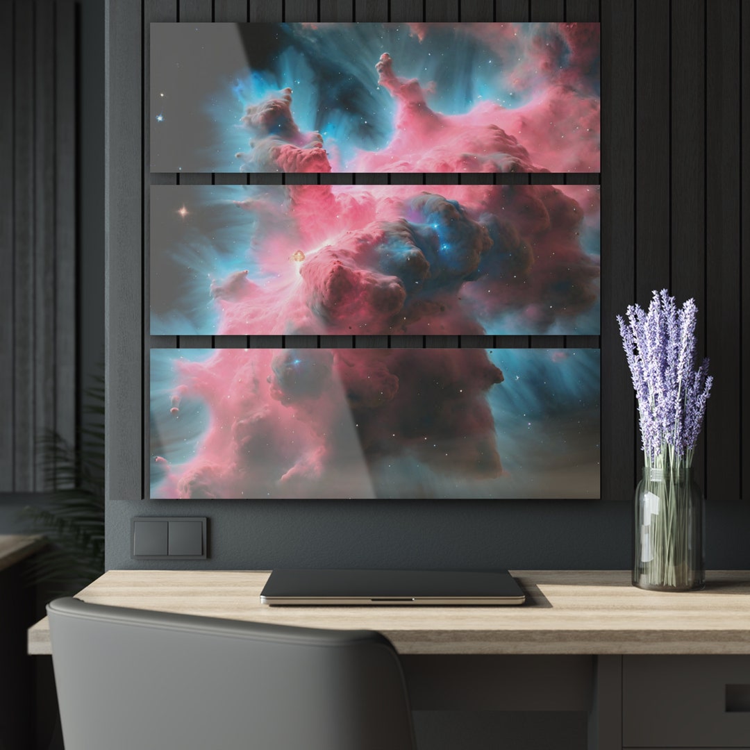 Multi Panel Galaxy Acrylic Space Wall Art, Large Space Art, Cosmos Wall ...