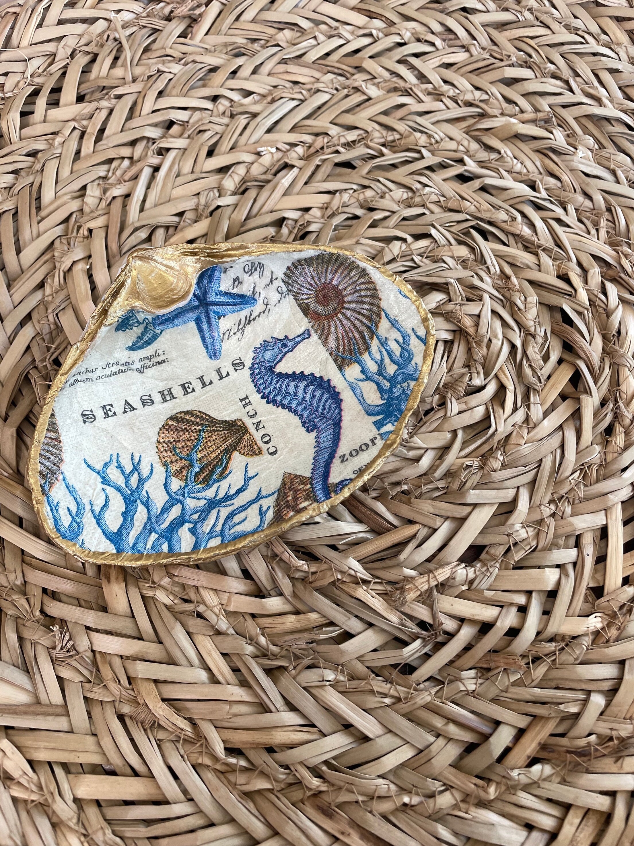 Clam Ocean Decoupage Jewelry Dish - Etsy