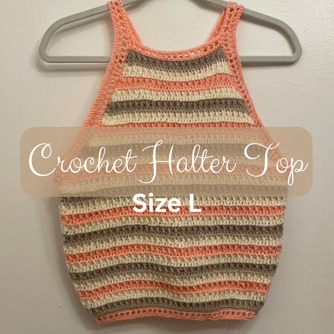 Vintage Style Racerback Crop Top Crochet Halter Tank Top With ...