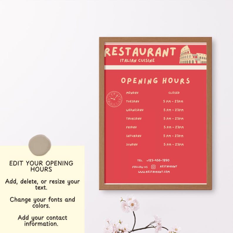 Italian Restaurant Menu Template – Editable Canva Menu – Printable ...