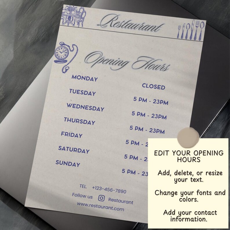 Printable Restaurant Menu Template: Editable Canva Design (8.5x11) - Etsy