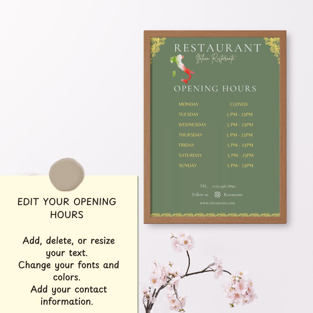 Editable Italian Menu for Restaurant – Canva Template – Pasta & Pizza ...