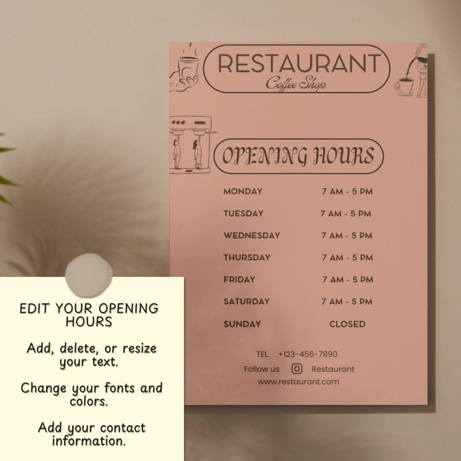 Coffee Shop Menu Template – Editable Canva Menu – Printable Café Drinks ...