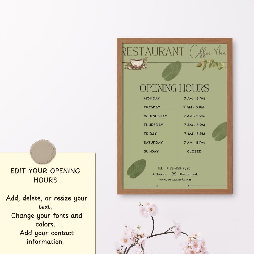 Editable Coffee Shop Menu Template: Printable Cafe Design (8.5x11 ...
