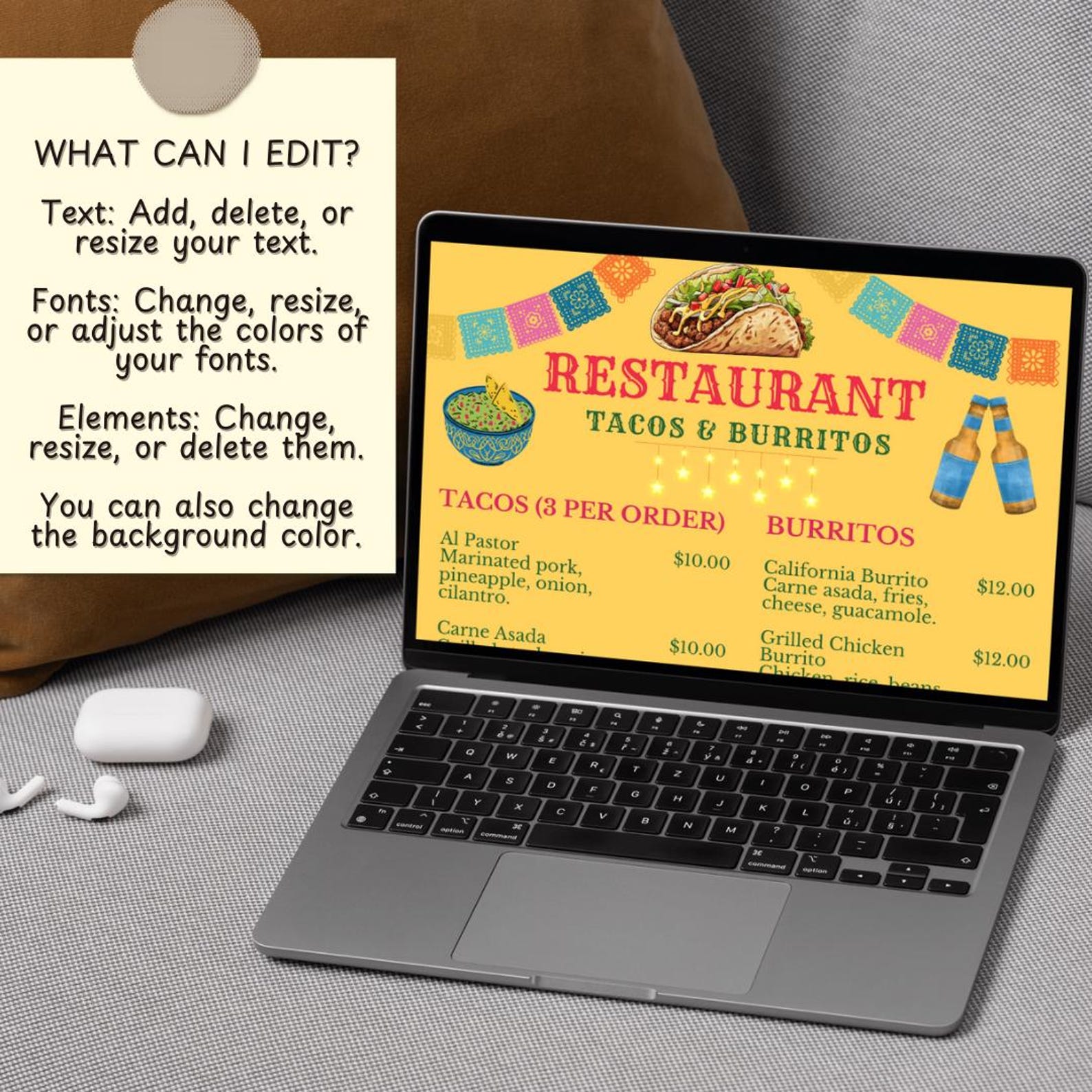 Mexican Food Truck Menu Template: Editable Canva Design (8.5x11 ...