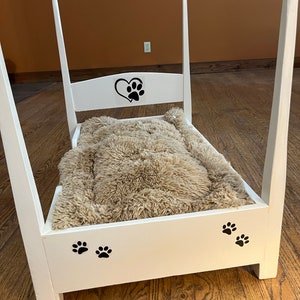 Solid Wood Poster Dog Bed With Fluffy Soft Dog Mattress - Etsy