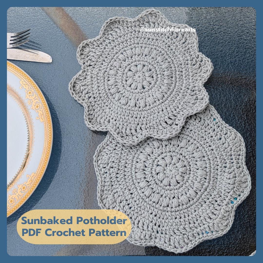 SUNBAKED Crochet Potholder/hotpad Pattern - Instant Download Digital PDF - Etsy