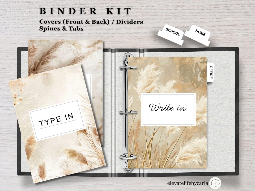 Boho Binder Covers & Dividers Kit - Printable Organization - Write or ...