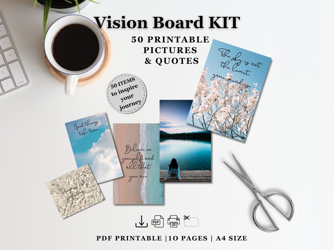 Vision Board Quotes Kit: Inspirational Printables, Planner Inserts ...