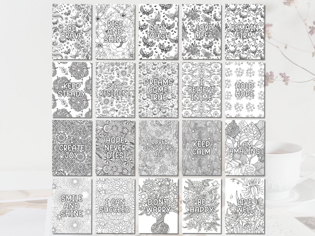 20 Calming Patterns Coloring Pages With Quotes About Life: Printable ...