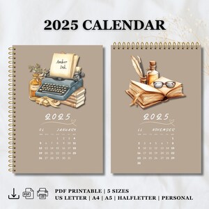 2025 Calendar Printable Monthly Calendar 2025 Bookish Wall Calendar ...