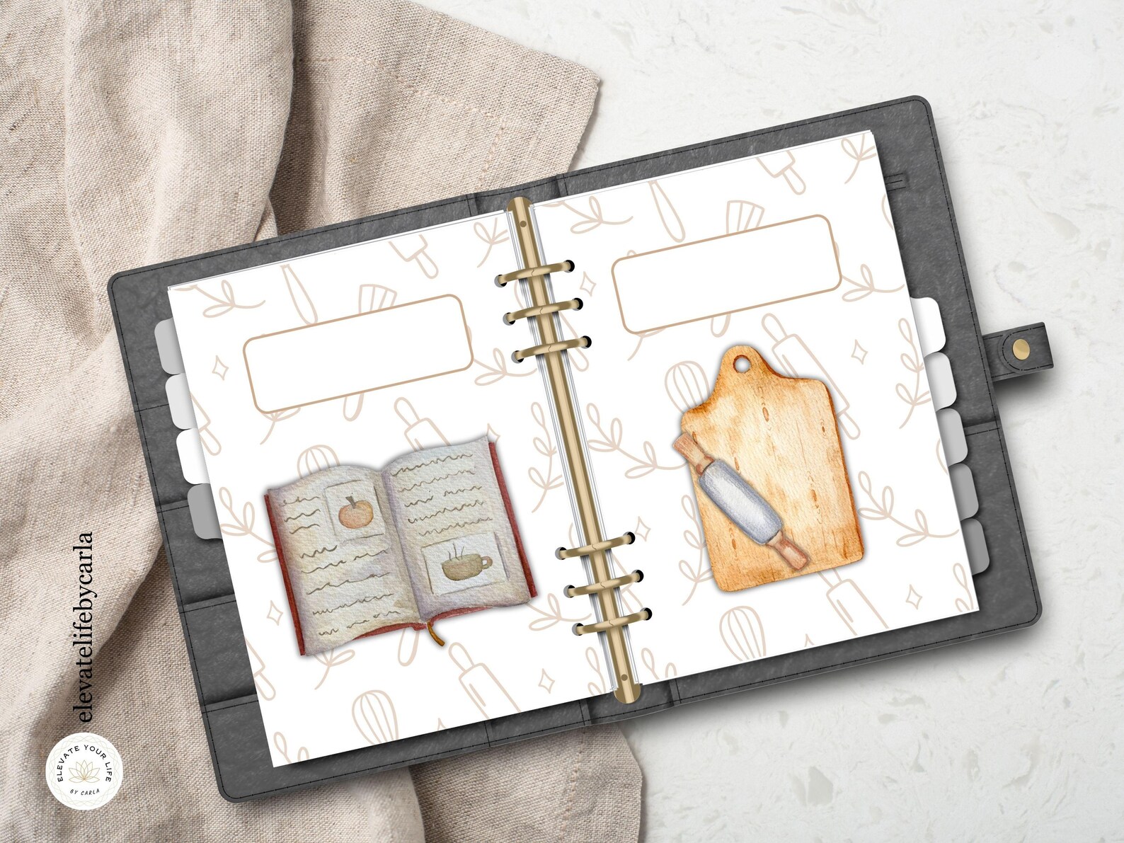 Personalized Recipe Binder Kit: Printable Cookbook Dividers, Custom ...
