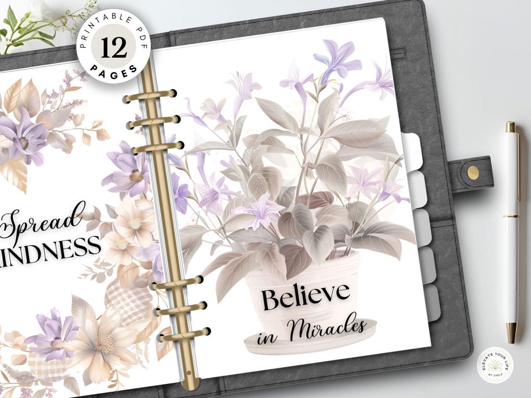 Floral Planner Dashboards Printable: Motivational Boho Dividers ...
