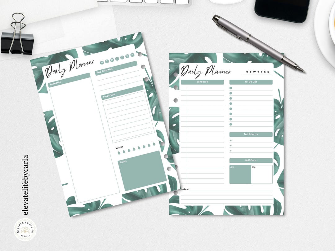 5 Daily Planner Pages Printable - Digital Planner Dashboard - Goals ...