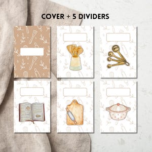 Personalized Recipe Binder Kit: Printable Cookbook Dividers, Custom ...