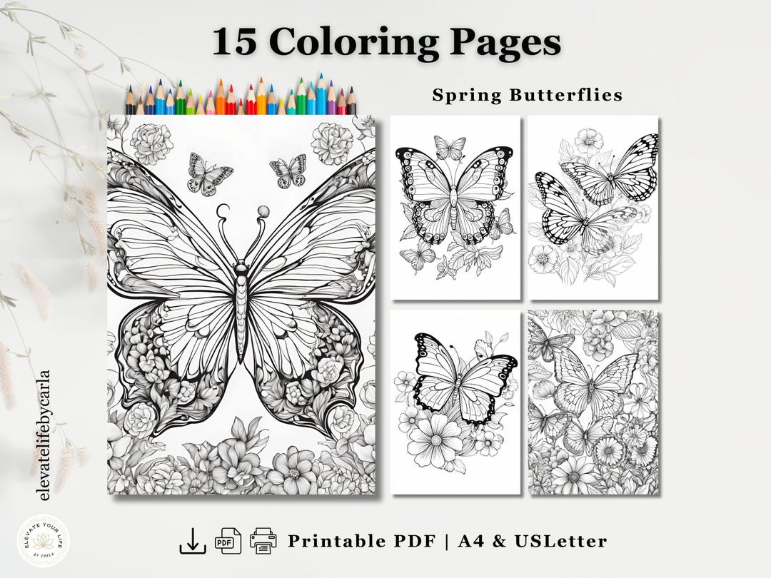 15 Spring Butterflies Coloring Pages - Printable Coloring Sheets ...