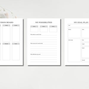 Goal Setting Planner, Goals Tracker, Planner Dashboard, Vision Board ...